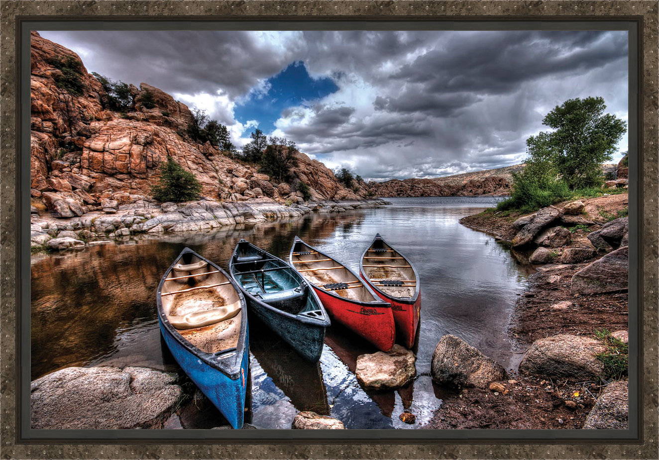 Ashton Wall Décor LLC 'Canoe Break II' Framed Graphic Art Print on Canvas | Wayfair